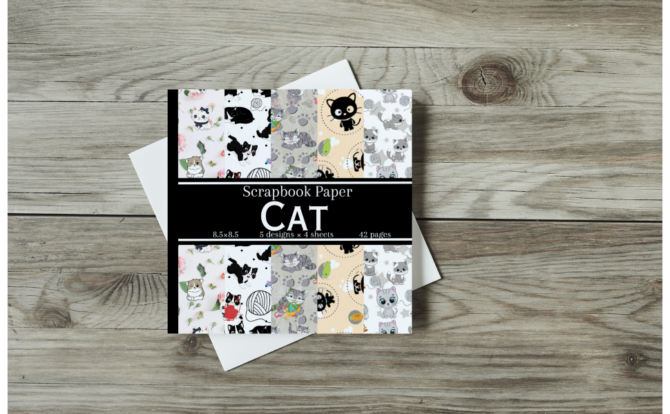 Cat Scrapbook Paper: Decorative Craft Paper Pad Party Supplies, Kitty ...