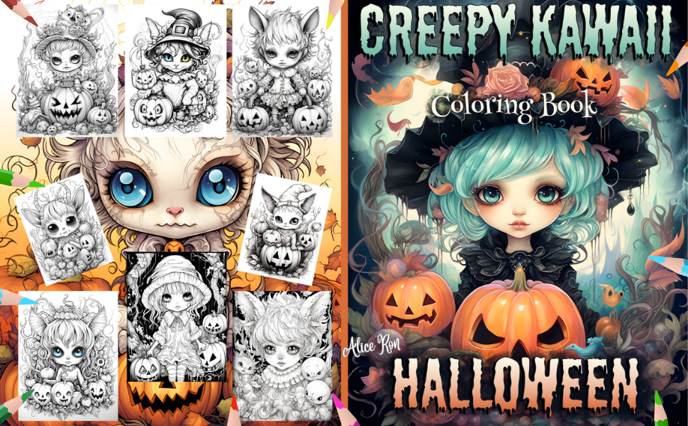 Amazon.com: Creepy Kawaii Halloween Coloring Book: Cute Spooky Gothic ...