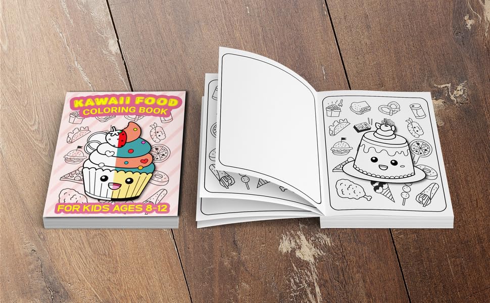 Kawaii Food Coloring Book For Kids Age 8-12: Cute Kawaii Coloring Pages ...