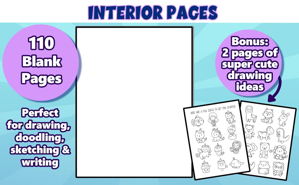 Sketchbook: Large Sketch Pad for Kids with Blank Paper for Drawing: BJB ...