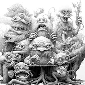 Amazon.com: FREAKY FREAKAZOIDS Horror Grayscale Coloring Book: for Adults and Teens ...