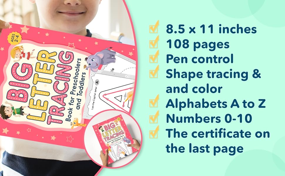 Big Letter Tracing Book for Preschoolers and Toddlers Ages 2-4: Large ...