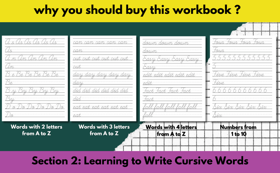 Cursive Workbook for Kids Ages 8-12: Cursive Handwriting Workbook for Kids - Learn Cursive ...