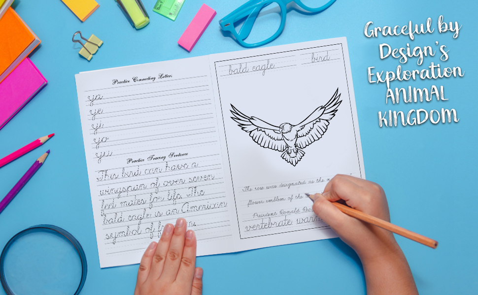 Exploring the Animal Kingdom Cursive Workbook for Kids Ages 8-12: A Beginner's Handwriting ...