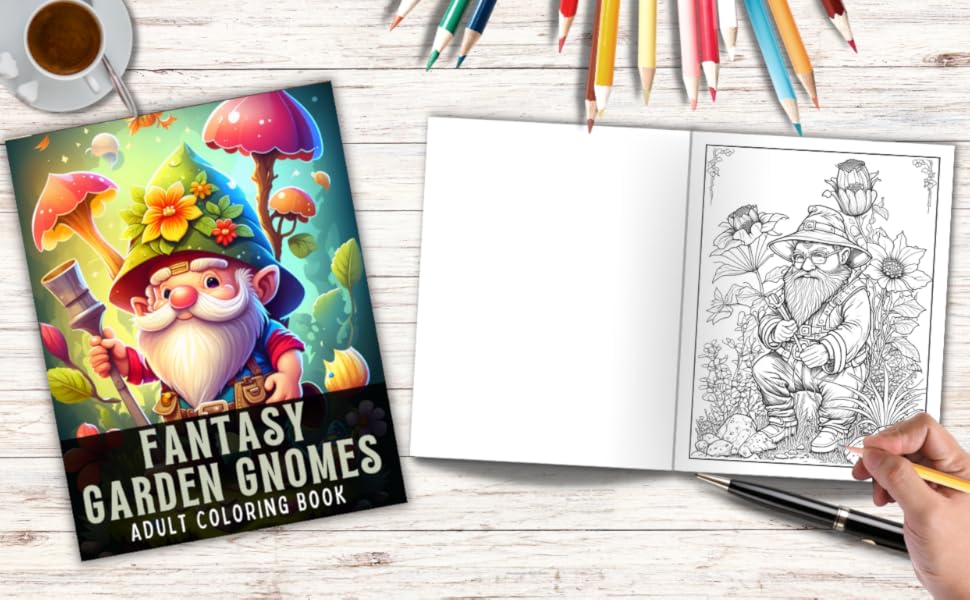 Amazon.com: Fantasy Garden Gnomes: A Cute and Whimsical Adult Coloring ...