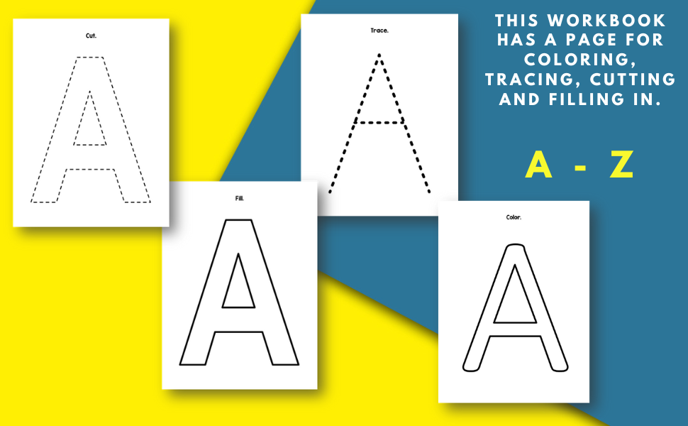 Big Letters for Tracing, Coloring, Filling In and Cutting: Preschool ...
