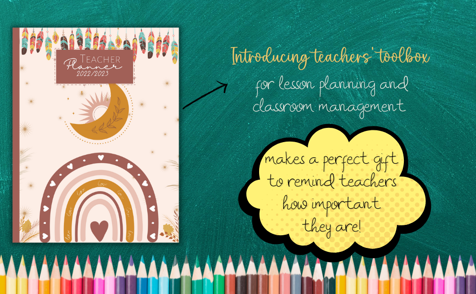 Boho Teacher Planner: Weekly And Monthly Lesson Planning Book With ...