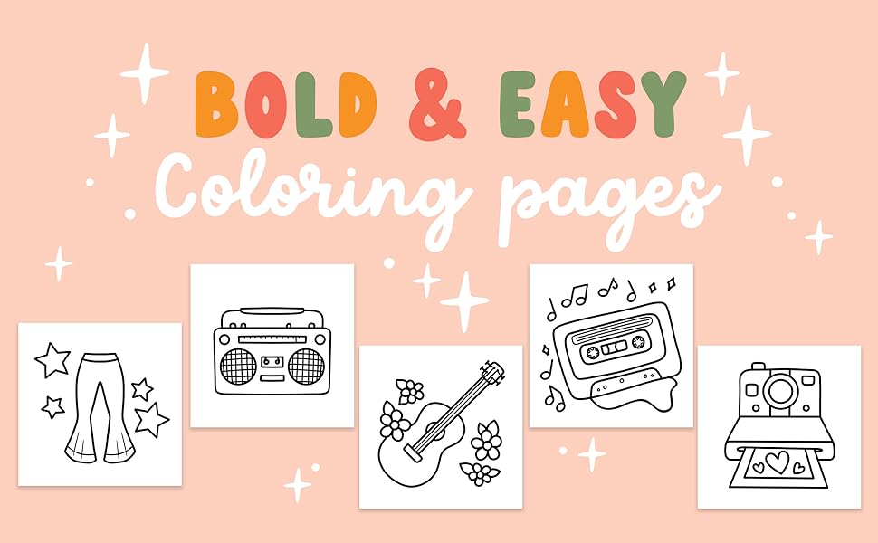 Amazon.com: Groovy Summer Coloring Book: Bold & Easy Designs for Adults ...