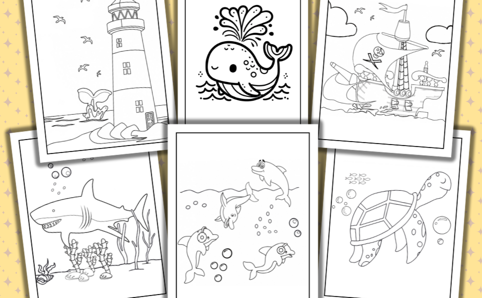 Ocean Wonders Coloring Book: Bold and Easy Designs for all Ages ...