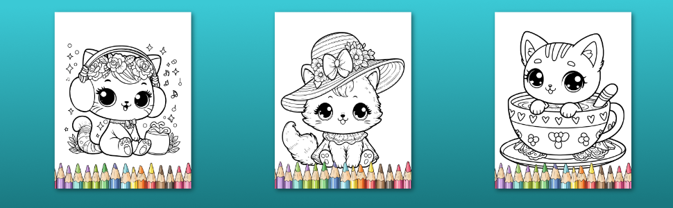 Amazon.com: Cute Cats Coloring Book for Kids Ages 4-8: Adorable Cartoon ...
