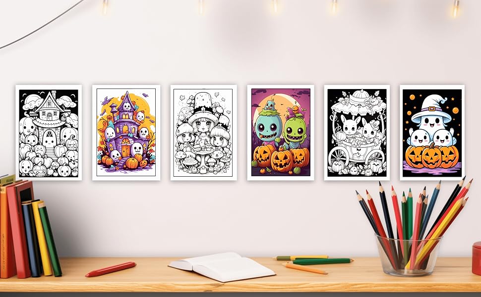 Amazon.com: Kawaii Halloween Coloring Book for Adults with Relaxing ...