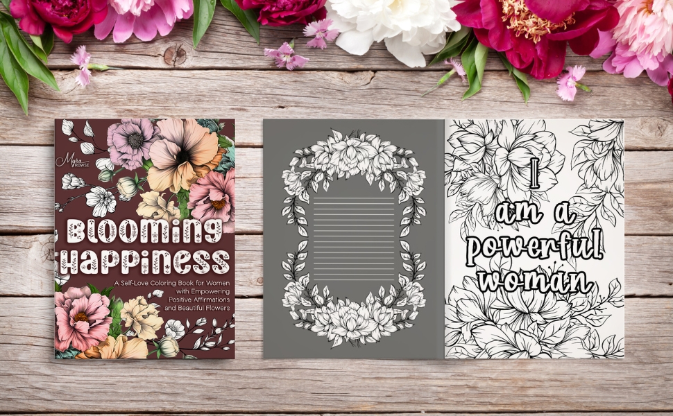 Amazon.com: Blooming Happiness: A Self-Love Coloring Book for Women ...