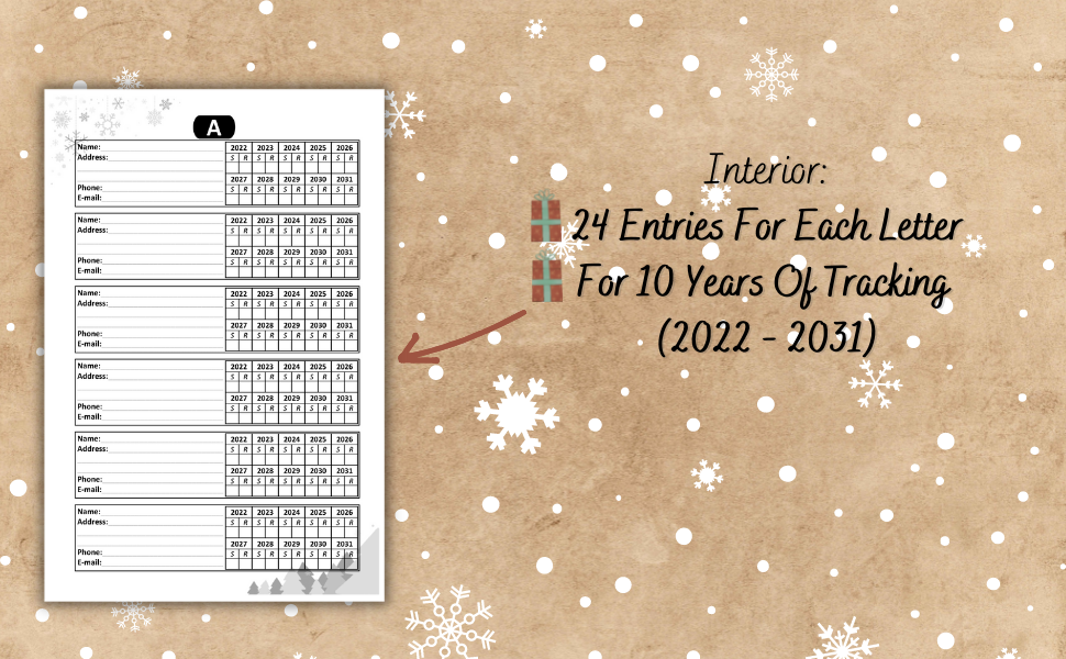Christmas Card List Address Book: Alphabetically Organized Christmas ...