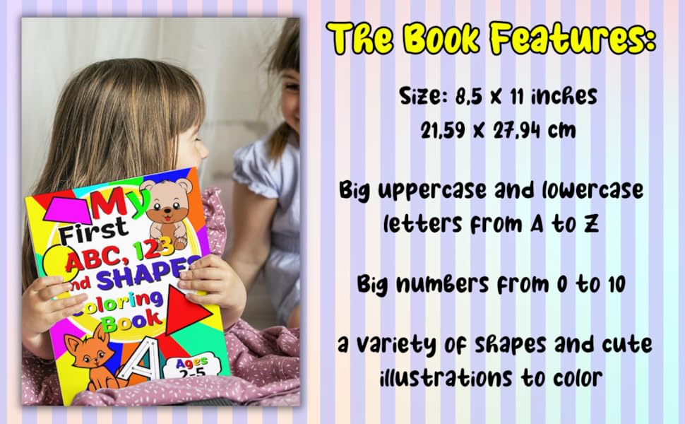 My First ABC, 123 and Shapes Coloring Book: Letters and Numbers ...