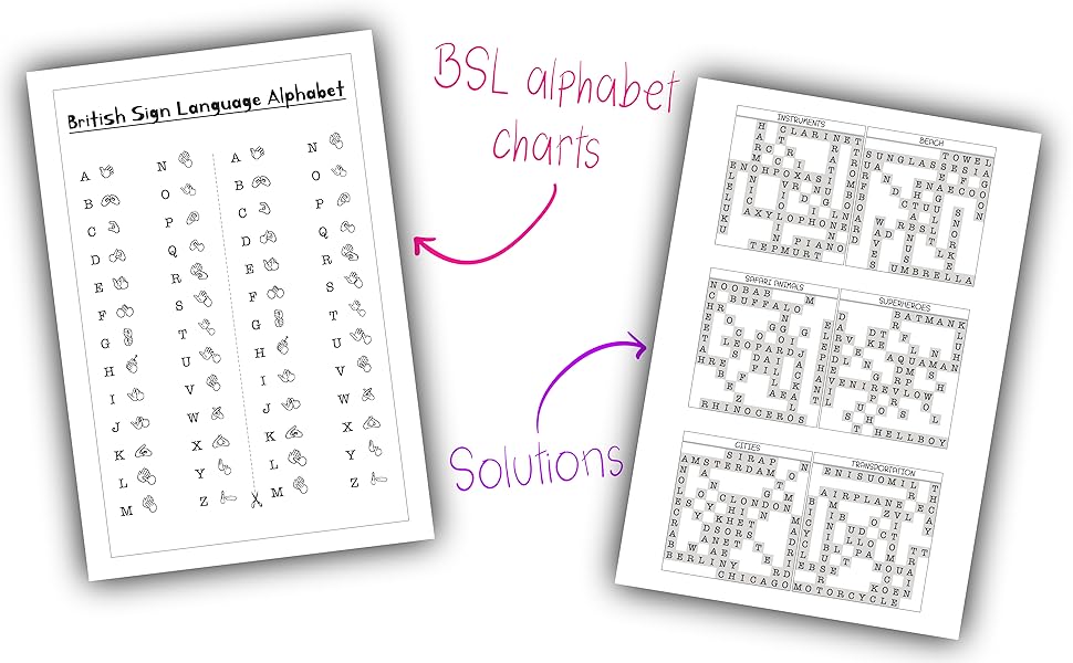 BSL Word Search for Kids - 30 Themed Puzzles with Fun Facts: Travel ...