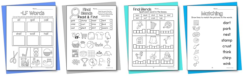 Final Blends Phonics Workbook: Practice Worksheets for Ending ...