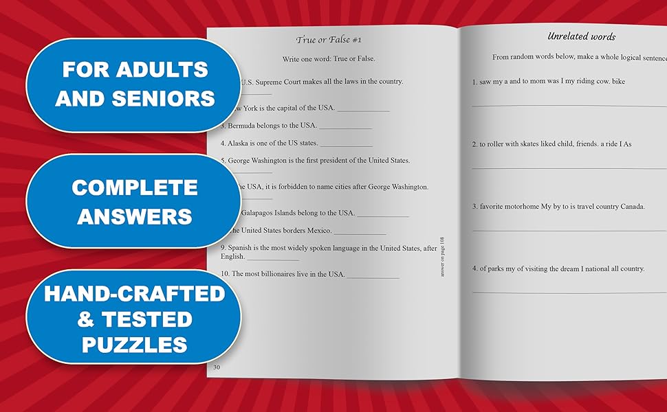 Real Mental Work: Large Print Puzzles, Trivia Challenges, Crosswords and Mixed Games for Adults ...