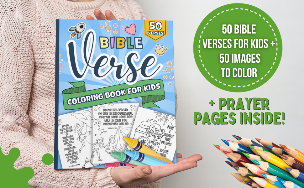 Amazon.com: Bible Verse Coloring Book For Kids: 50 Cute Illustrations ...