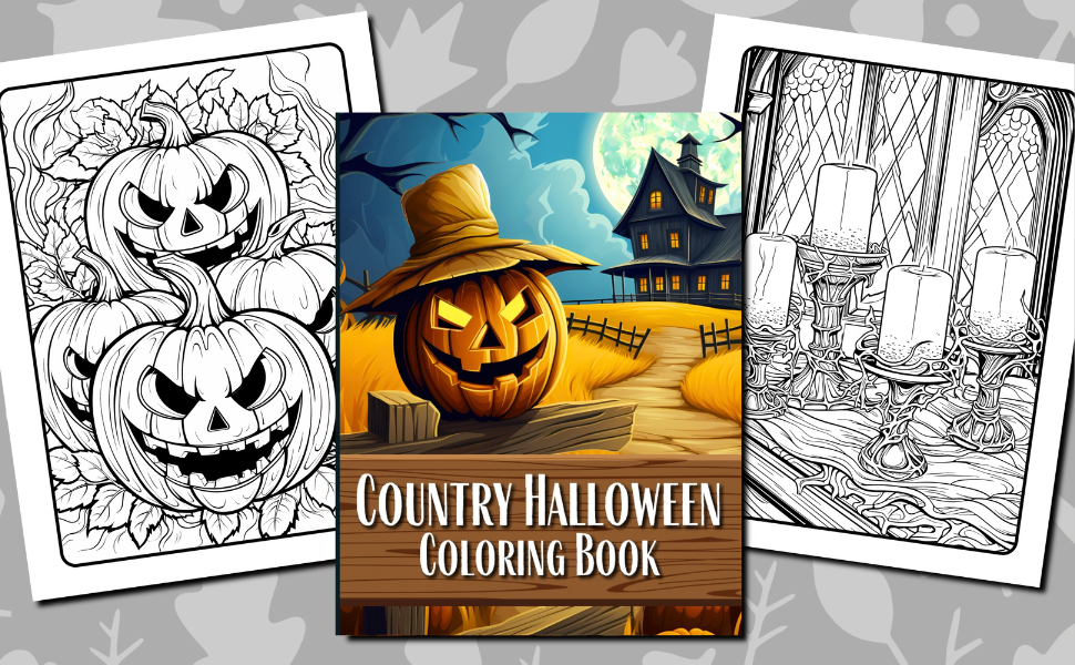 Amazon.com: Country Halloween Coloring Book: 100 Pages of Haunted ...
