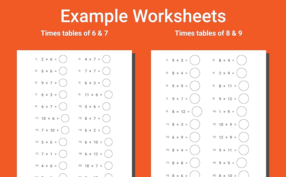 Times Tables Workbook 3rd Grade: Multiplication Practice Worksheets ...