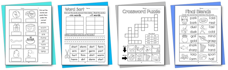 Final Blends Phonics Workbook: Practice Worksheets for Ending ...