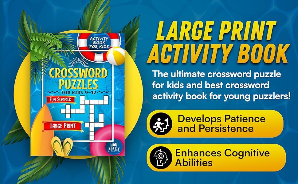 Crossword Puzzles for Kids 9-12: Fun Summer Crossword for Kids | Large Print Activity Book ...