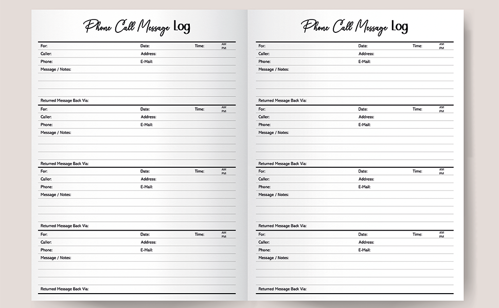 Phone Call Log Book: Business Call Log Notebook with 500 Log Call Space ...