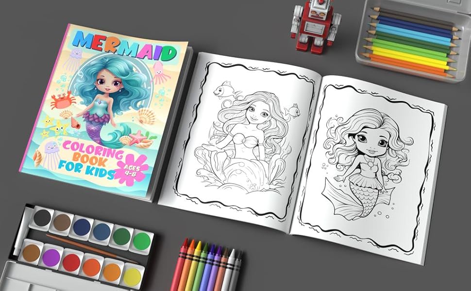 Enchanted Mermaid Coloring Book for Kids Age 4-8 Mermaid Coloring Books ...