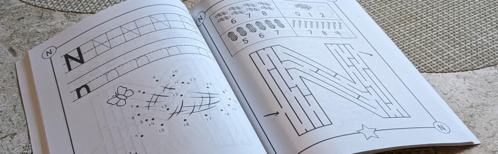 A to Z Activity Book: Alphabet Letters, Counting, Dot-to-Dot, and Mazes ...