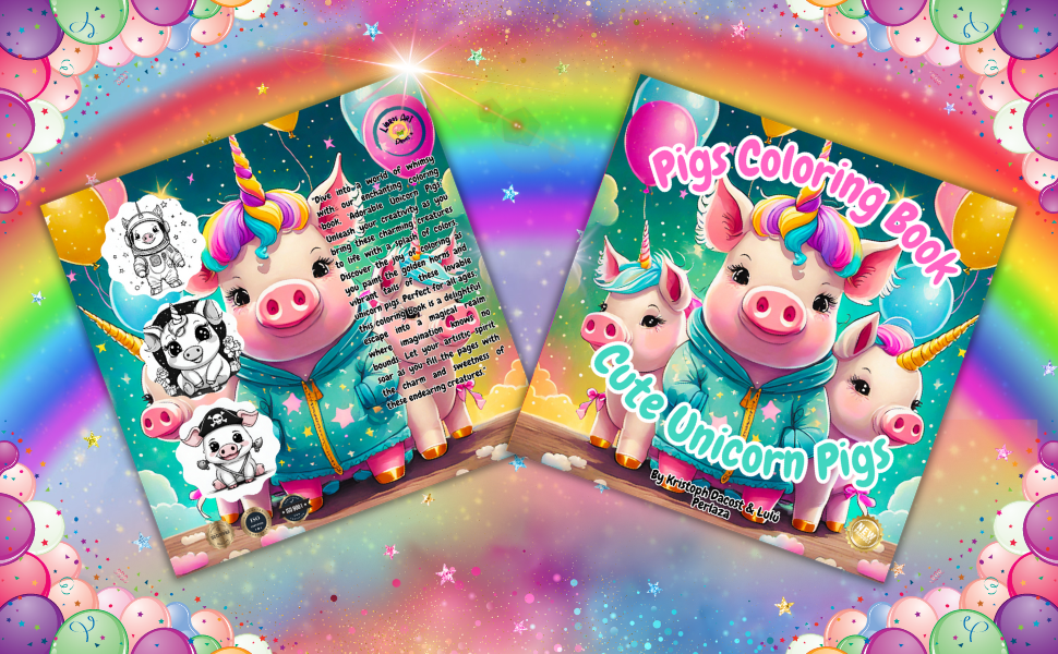 Amazon.com: Pigs Coloring Book: Cute Unicorn Pigs - Adorable Pig Illustrations - Creative ...