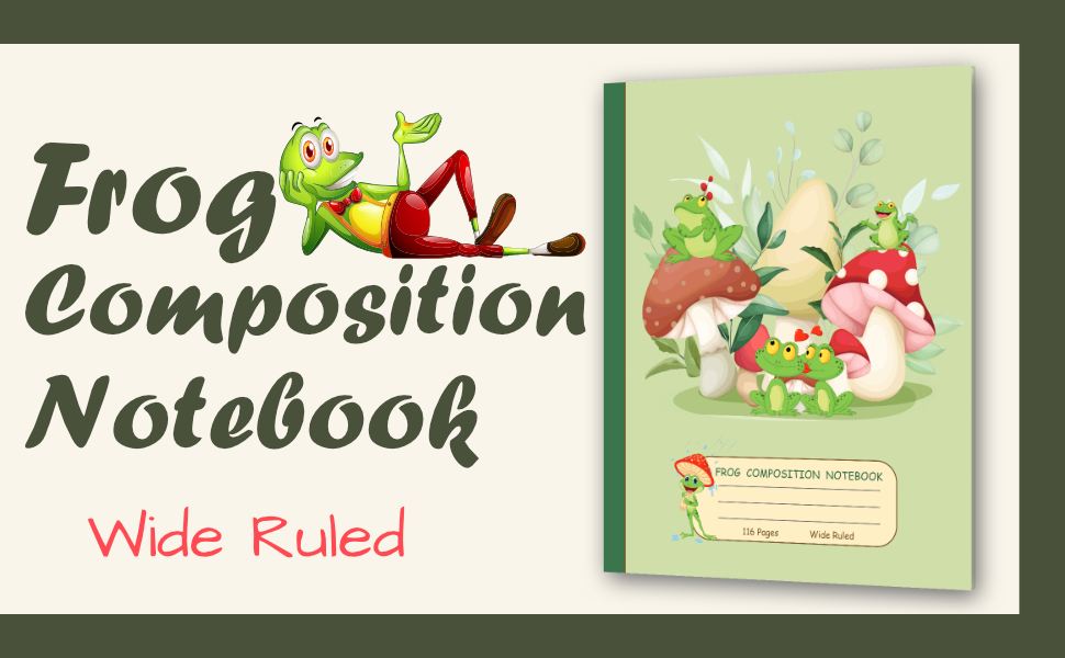 Amazon.com: Frog Composition Notebook: Cute Frog Themed Wide Ruled ...
