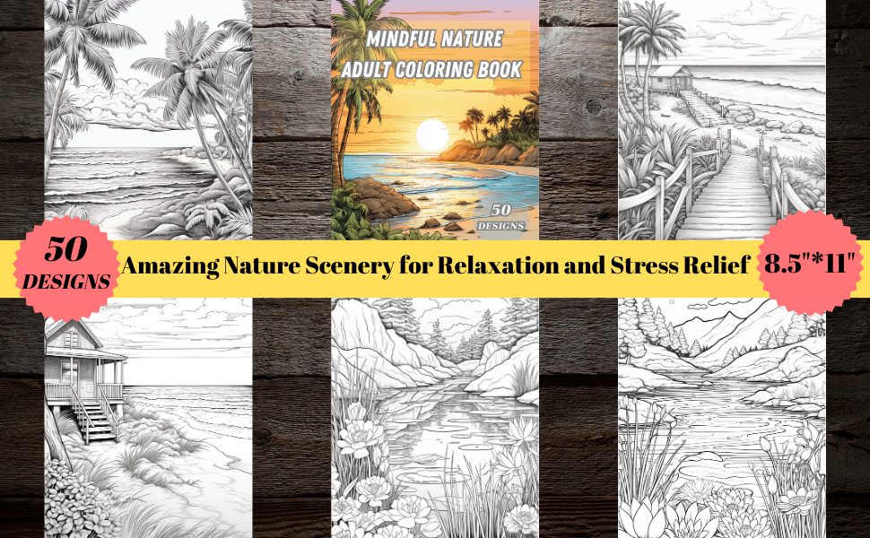 Amazon.com: Mindful Nature Adult Coloring Book: Stress Relief and ...