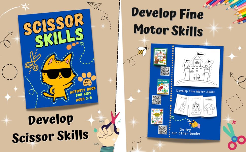 Scissor Skills Activity book: Fun & Engaging Cutting and Coloring book ...