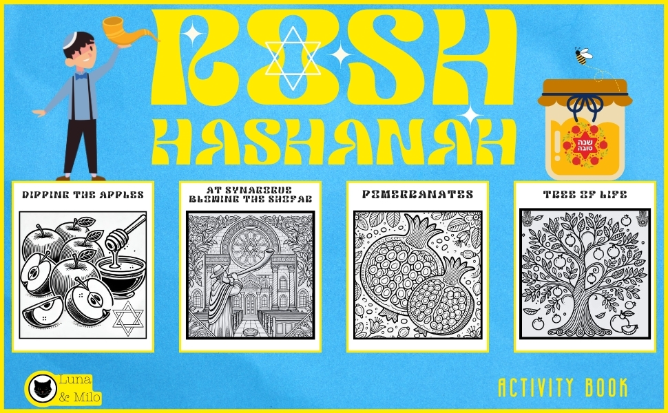 Rosh Hashanah Activity Book for Kids | Brain Games for Kids | Ages 6-12 ...