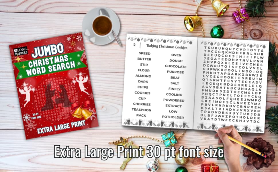 Christmas Word Search: Jumbo Puzzles Book for Adults and Seniors (Extra ...