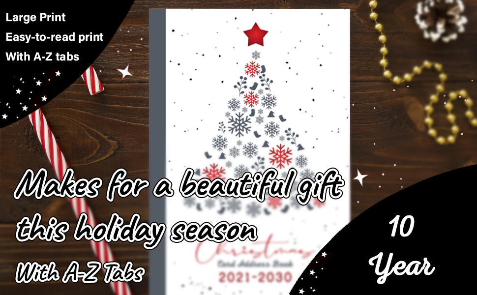 Christmas Card List Address Book: Send and Receive 10 Year Tracking ...