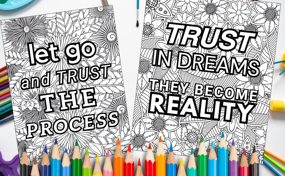 Amazon.com: Inspirational Positive Affirmation Quotes Coloring Book: 50 ...