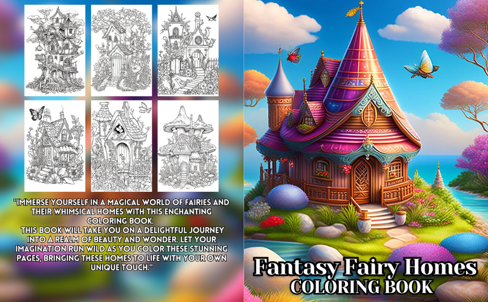 Fantasy Fairy Homes coloring book. A Delightful Coloring Experience ...
