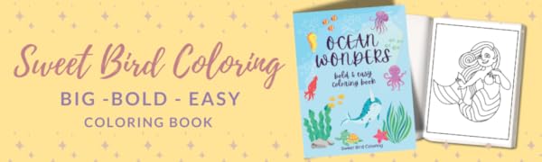 Ocean Wonders Coloring Book: Bold and Easy Designs for all Ages ...