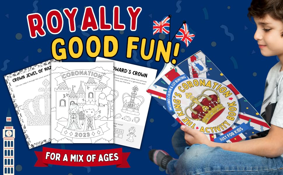 King's Coronation Activity Book Just For Kids: Over 60 Coronation ...