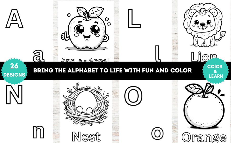 ABC Coloring Book For Toddlers And Preschool Kids: A fun coloring ...