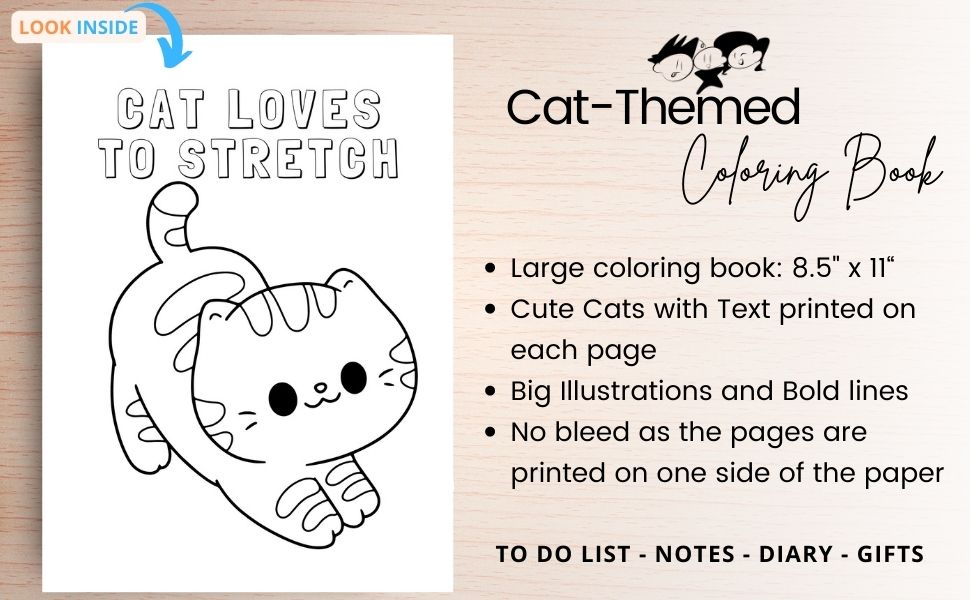 Cat Coloring Book for Toddlers Ages 1-4: Adorable and Cute Cats - Large ...
