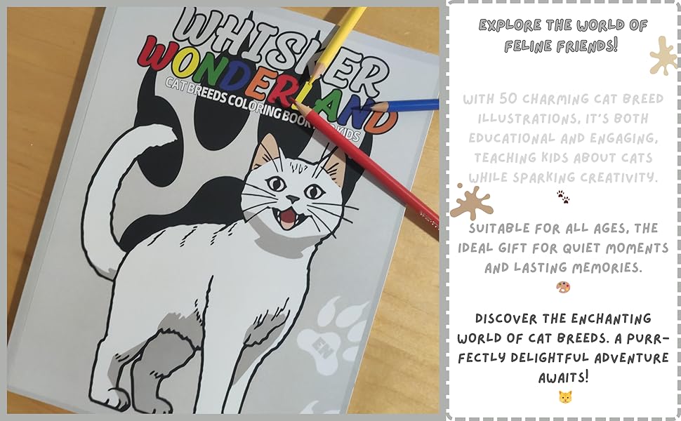 Whisker Wonderland: Cat Breeds Coloring Book for Kids (The Colorful ...