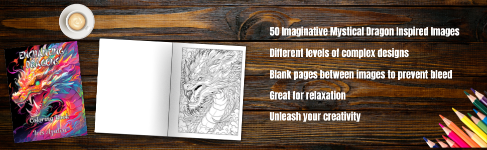 Enchanting Dragon Coloring Book: 50 Captivating Images for Teens and ...
