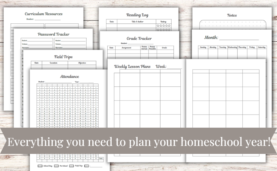 Homeschool Planner: Multiple Students Undated Customizable 52 week ...
