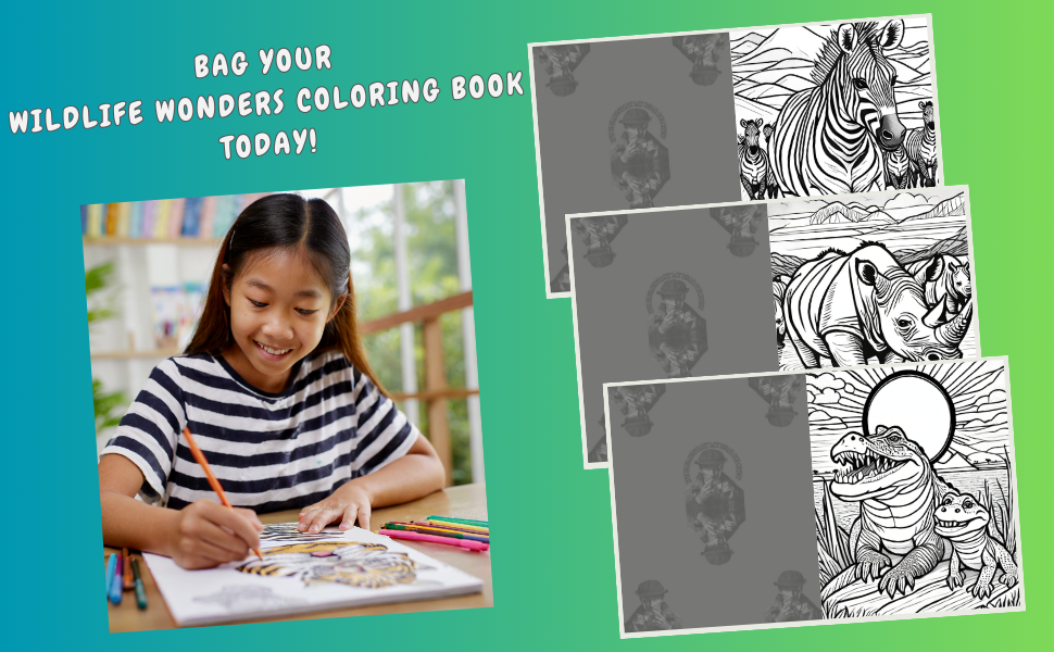 Wildlife Wonders: Relaxing Animal Kingdom Coloring Book: 50 Beautifully ...