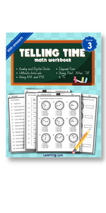 Telling Time Math Workbook Grade 2: Analog and Digital Clocks, 5-Minute ...