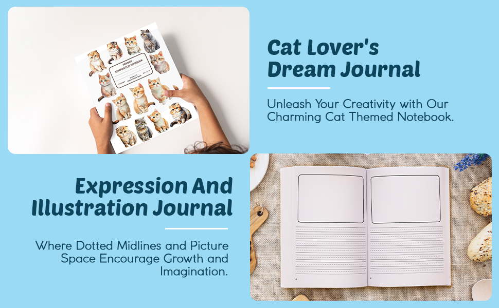Amazon.com: Primary Composition Notebook: Cat Lover, Dotted Midlines and Picture Space ...