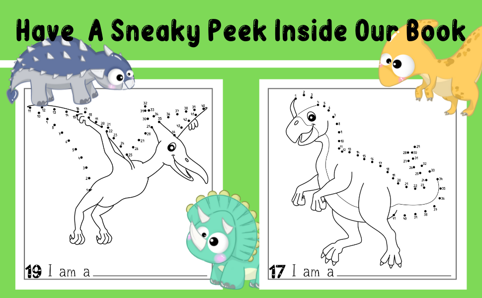 Dinosaur Dot To Dot Book For Kids Ages 4-8: Connect the Dots Activity ...