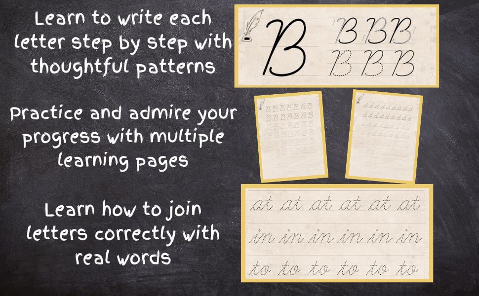 The Cursive School. Cursive Workbook for Kids Ages 8-12. Improve ...